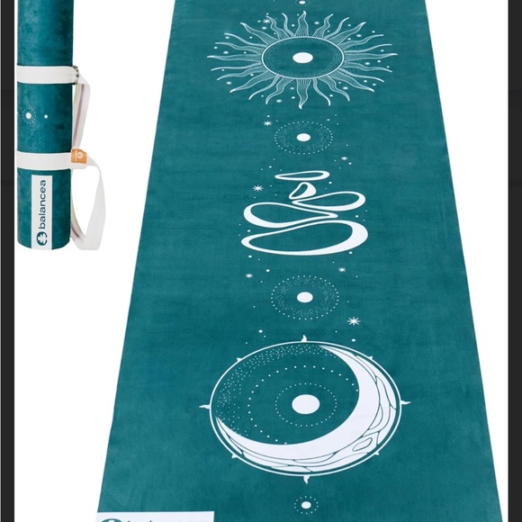 Other | Teal Yoga Mat With White Cosmic Design | Poshmark